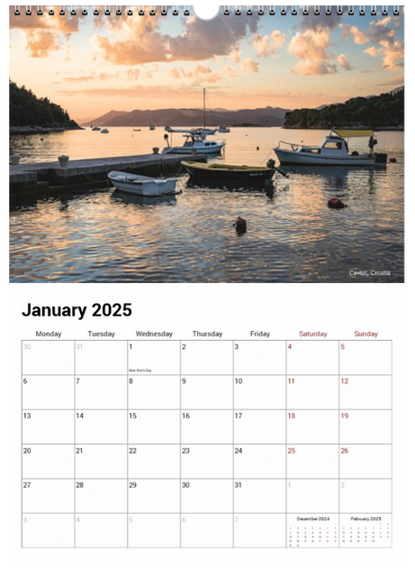 2025 Calendar - Europe by Nat Coalson – PHOTIQ